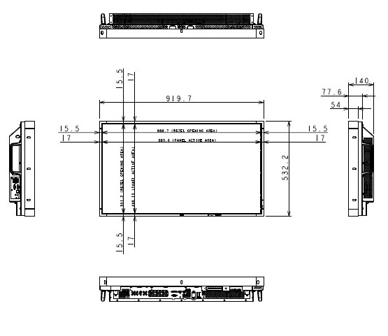 40" Wide LCD Touch Monitor, NEC P401, DST Touch Screen (Model ...